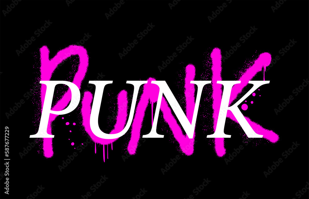 Graffiti grunge urban street art. Punk retro style slogan. Spray effect ...
