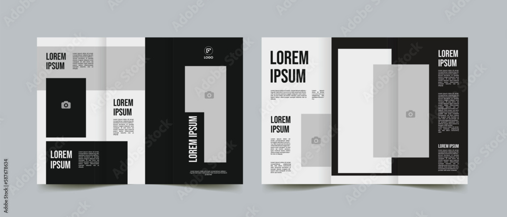 simple minimal trifold brochure design Stock Vector | Adobe Stock