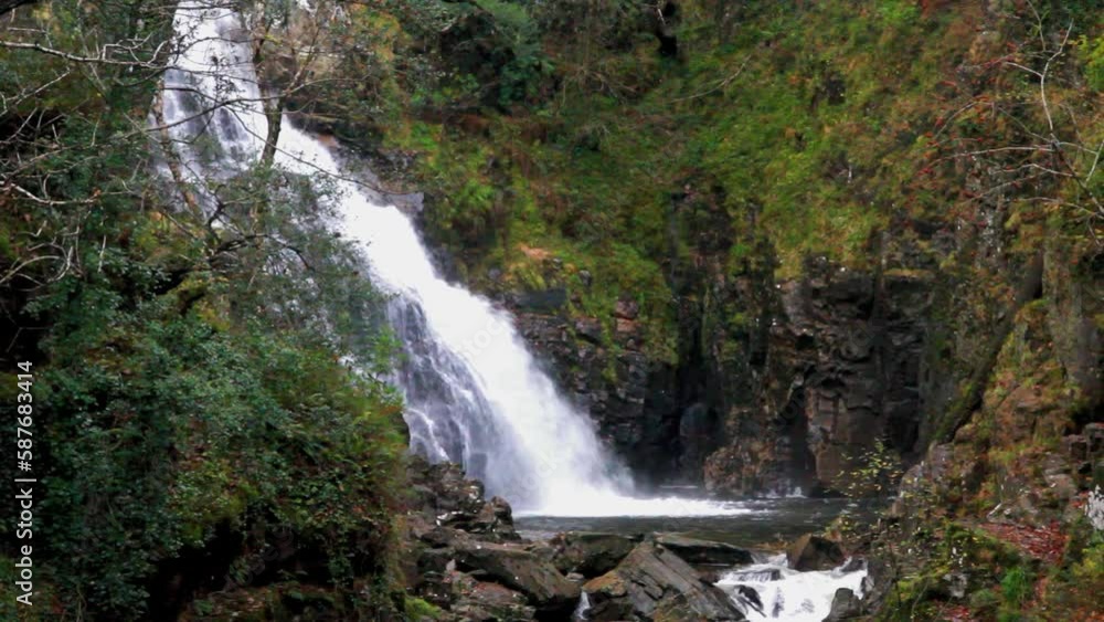 Pistyll y Cain Waterfall in Coed y Brenin Forest Park in Autumn, fall ...