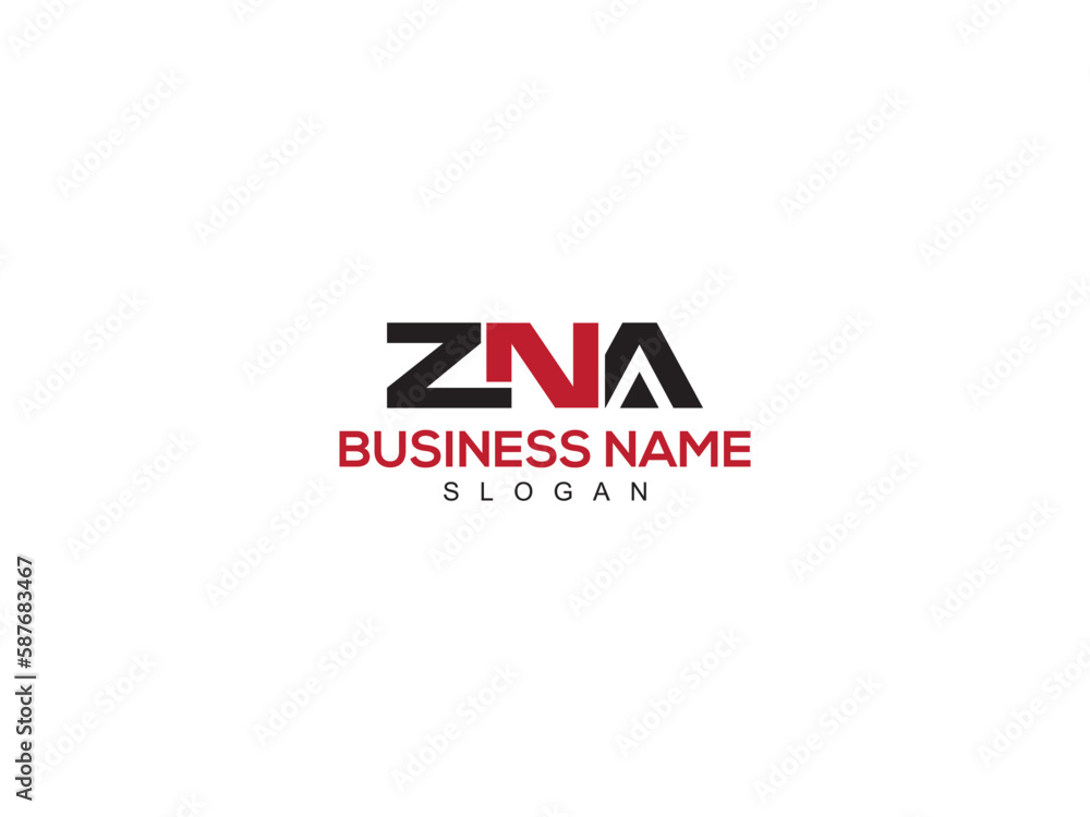 ZNA z n a Alphabet Letter, ZN zna Initial Logo Icon For Business Stock ...