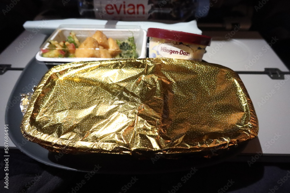 Foto de Airplane economy class meal on Delta 276 from HND to DTW. TOkyo ...