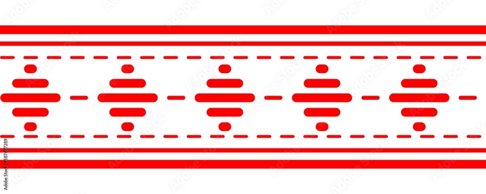 Symmetrical horizontal pattern. Vector illustration. Embroidery pattern ...