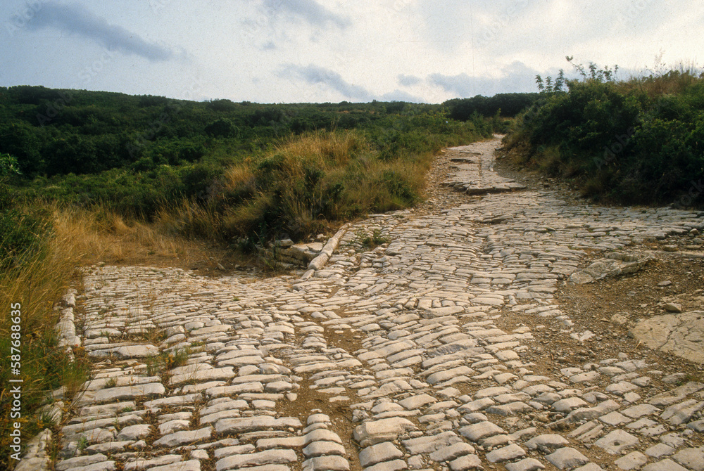 voie Domitienne, Via Domitia, voie romaine, Hérault, 34, France foto de ...