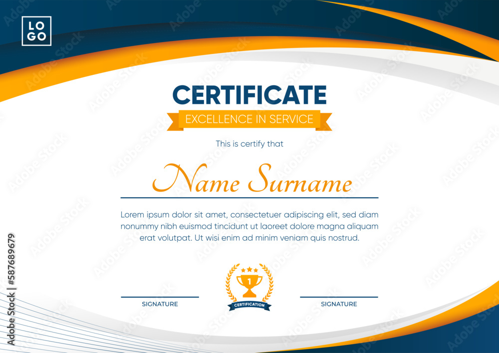 Professional Certificate Template Design with Gradient Color Style ...