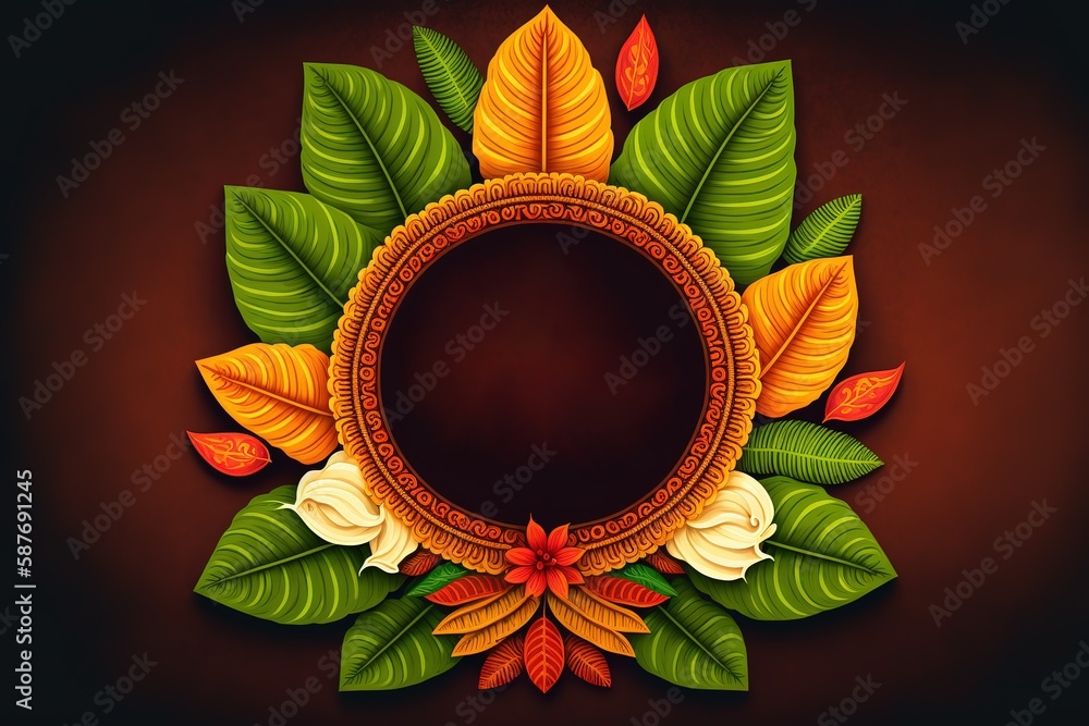 south Indian Kerala festival happy onam greetings background. vector ...