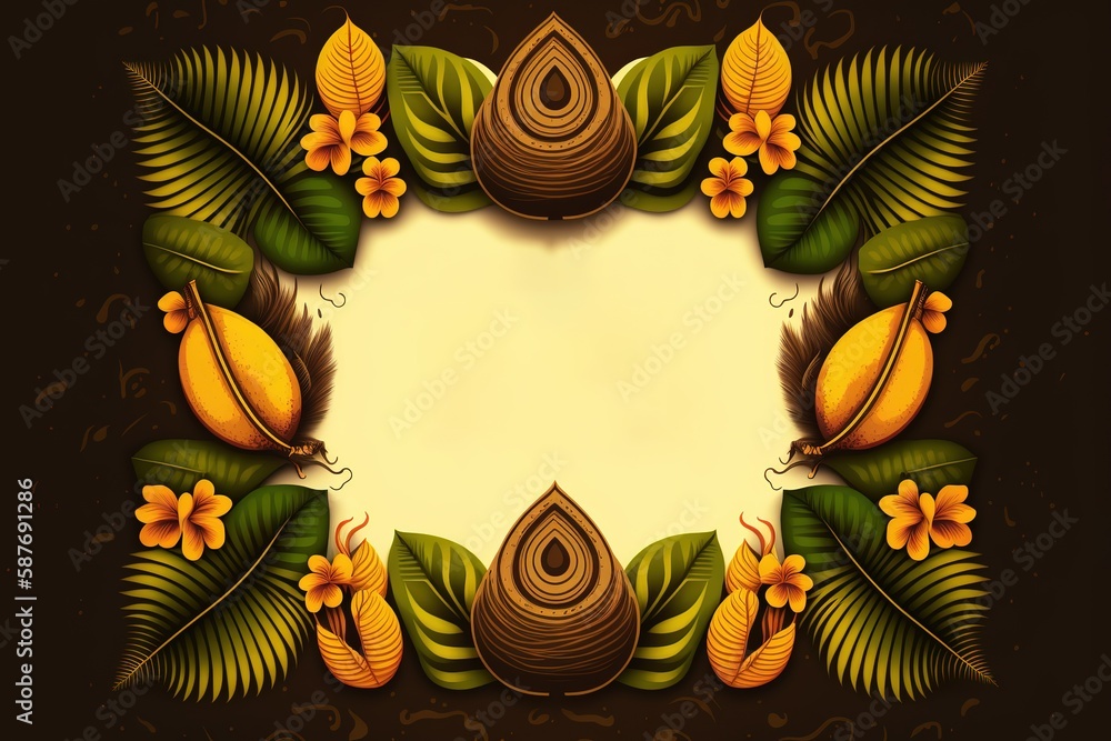 south Indian Kerala festival happy onam greetings background. vector ...
