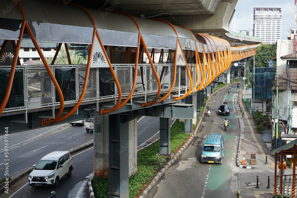 Jakarta, Indonesia. April, 2023. The Kebayoran Lama Skywalk is a ...