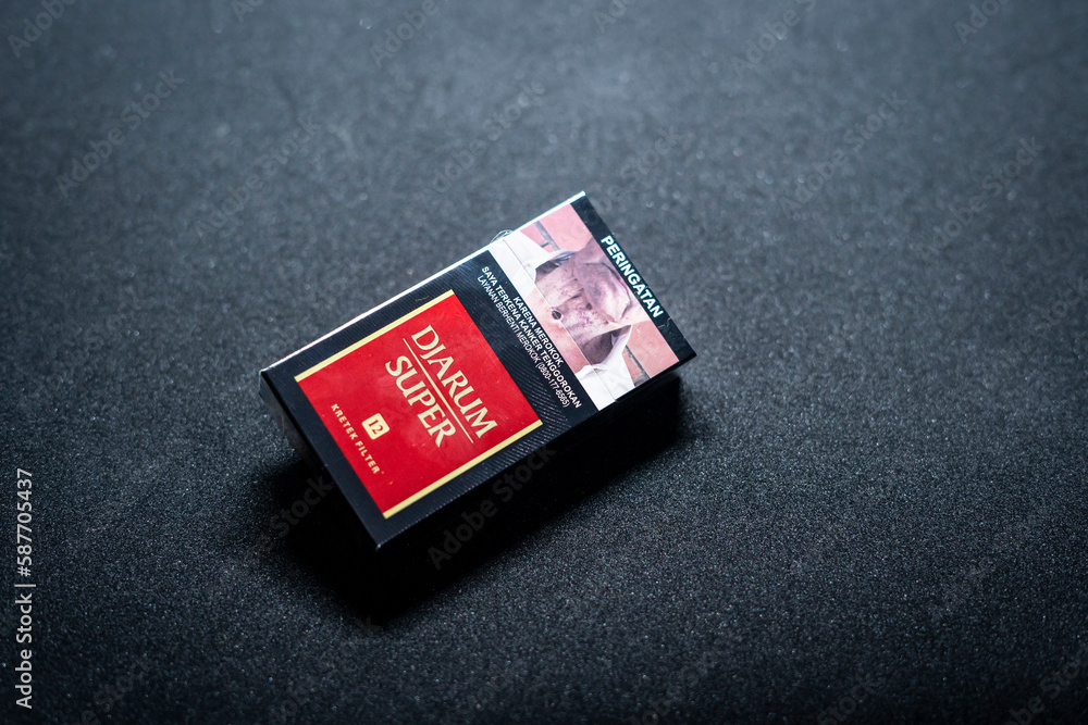 Jakarta, Indonesia. March 27, 2023: Djarum Super close up. Packaged ...