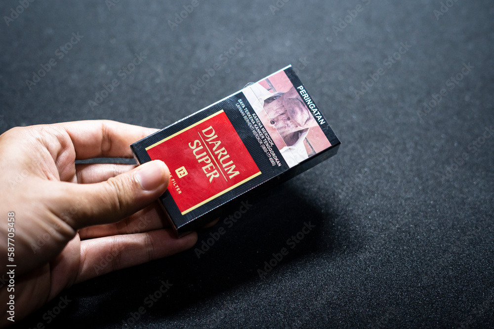 Jakarta, Indonesia. March 27, 2023: Djarum Super close up. Packaged ...
