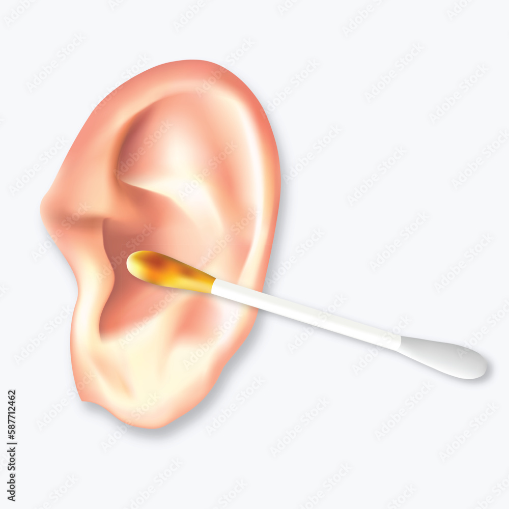 cleaning ears for hygiene vector illustration Stock Vector | Adobe Stock