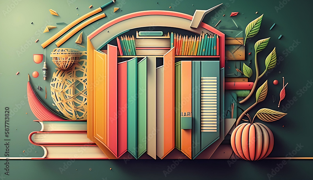 Book-Inspired Design background template with a featuring images of ...