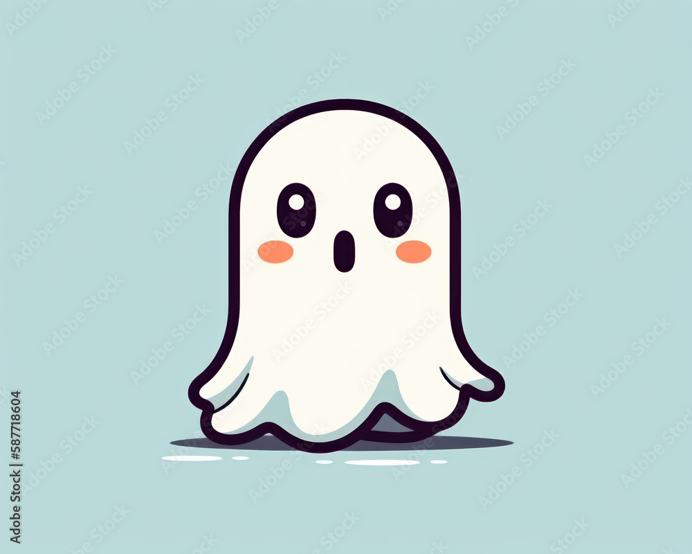 Cute ghost cartoon vector illustration. Cute halloween ghost character. Stock Illustration ...