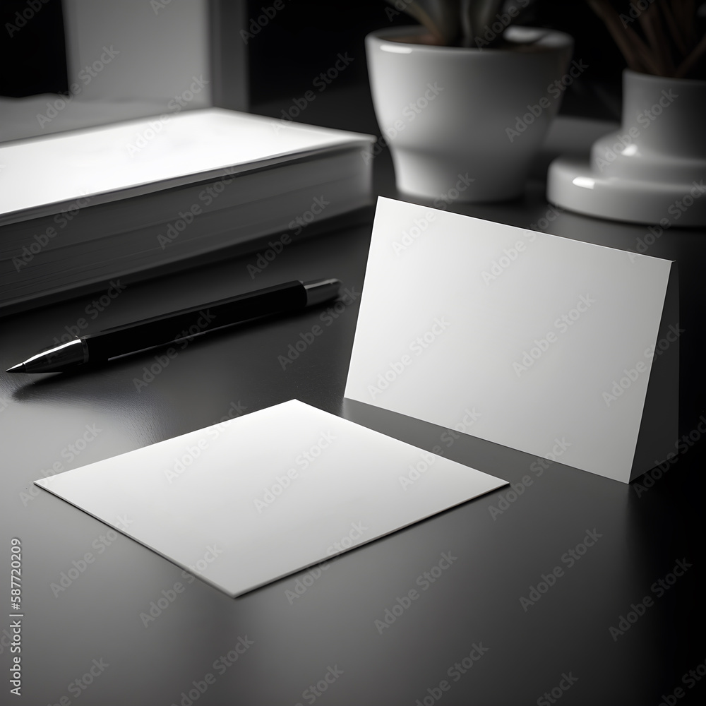 blank visit card, visit card mockup, blank visit card on the office ...
