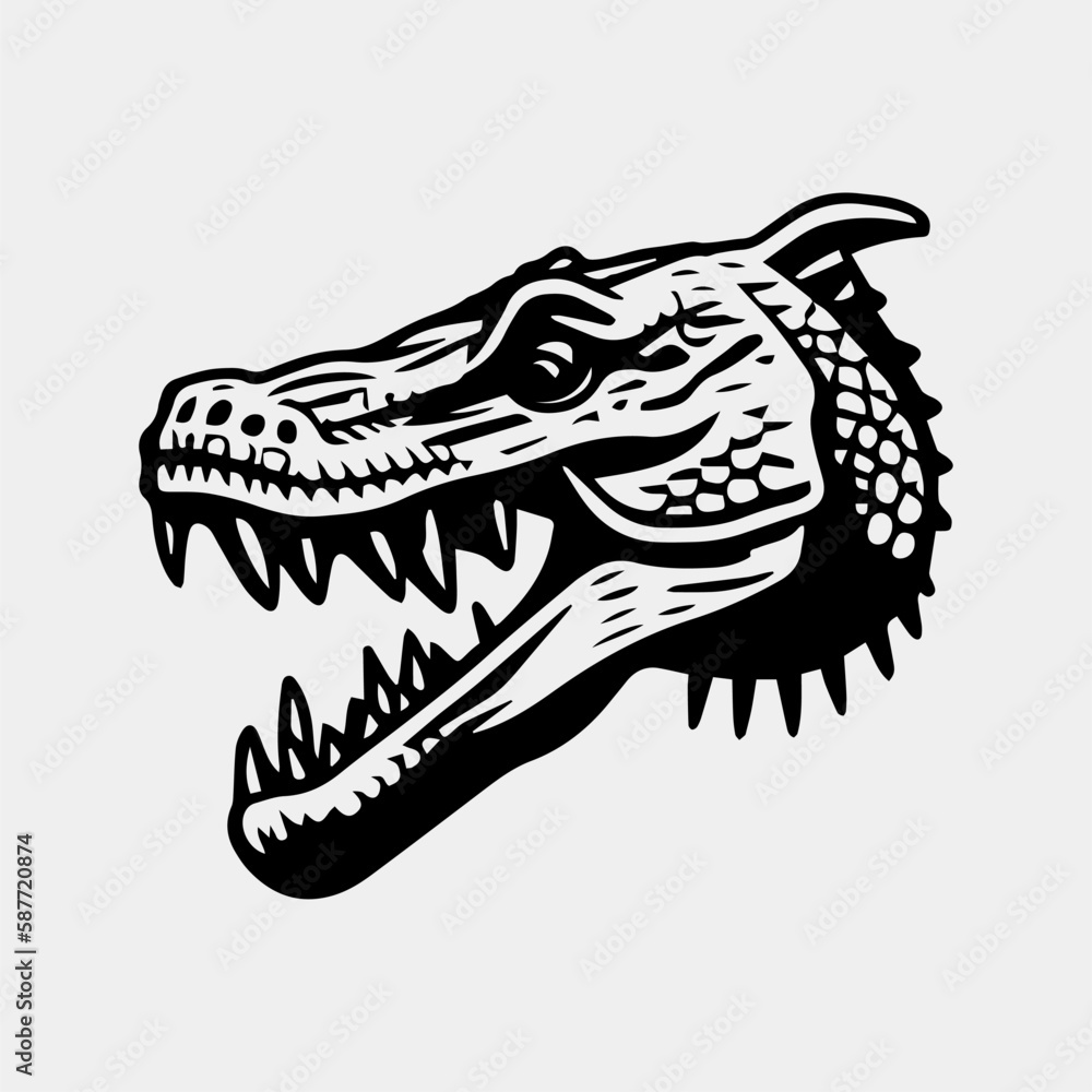 alligator head vector logo mascot design Stock Vector | Adobe Stock