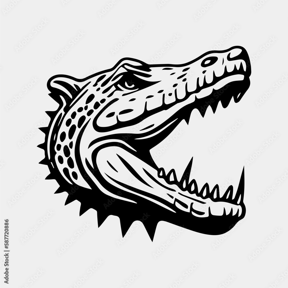 alligator head vector logo mascot design Stock Vector | Adobe Stock