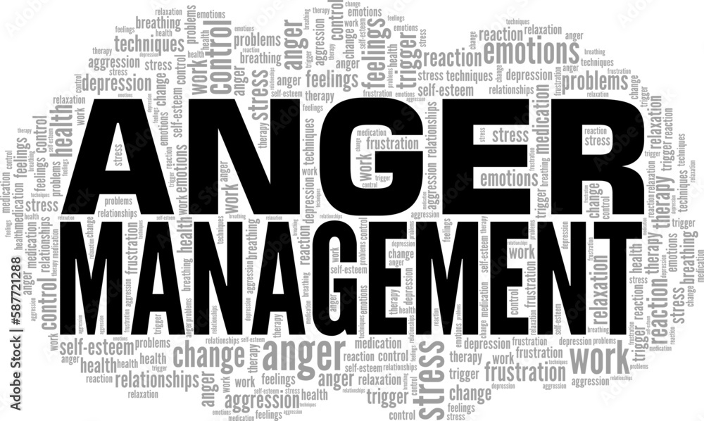 Anger Management word cloud conceptual design isolated on white ...
