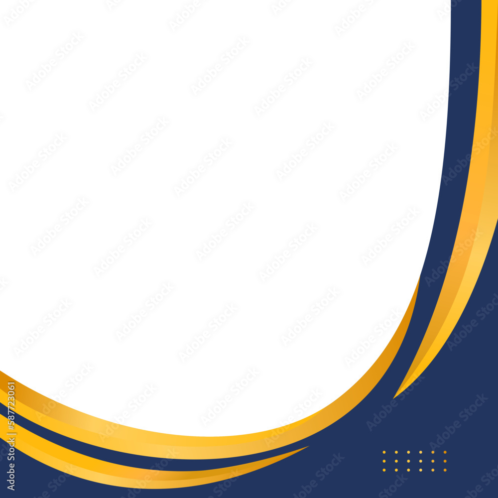 Blue and gold gradient abstract border for business or certificate ...