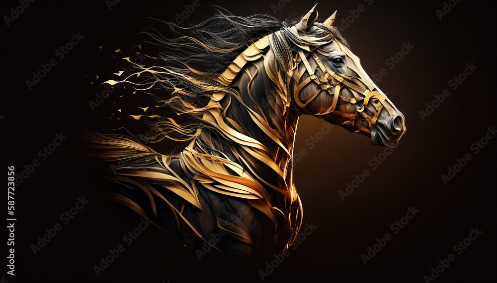 Horse animal abstract wallpaper. Contrast background stallion in vivid ...
