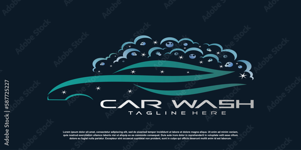 car wash logo design template with creative concept premium vector ...