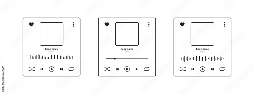 Audio, mp3 player interface design with frame for your photo, sound ...
