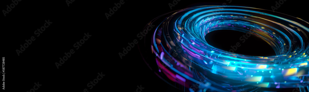 selective focus.hyperloop or warp technology concepts with flow of ...