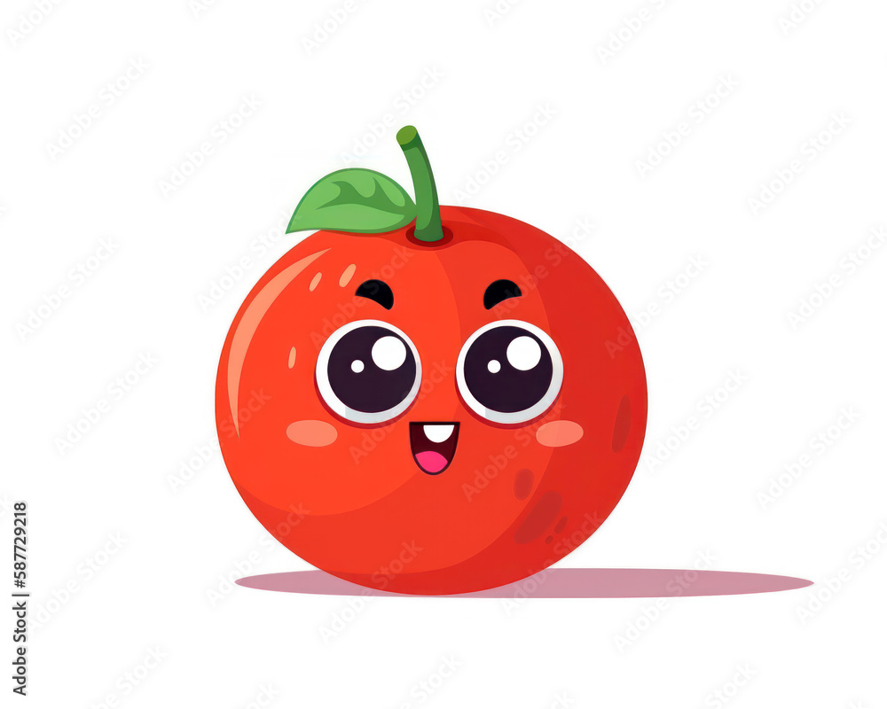 Cute kawaii tomato character. Vector cartoon illustration. Stock ...