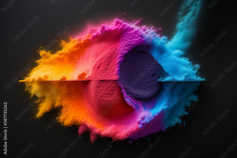 Colorful rainbow color powder splash background Stock Illustration ...