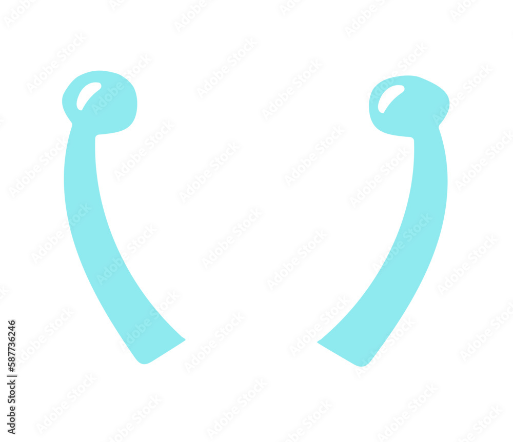 Hand drawn alien horns in doodle style. Vector illustration for ...