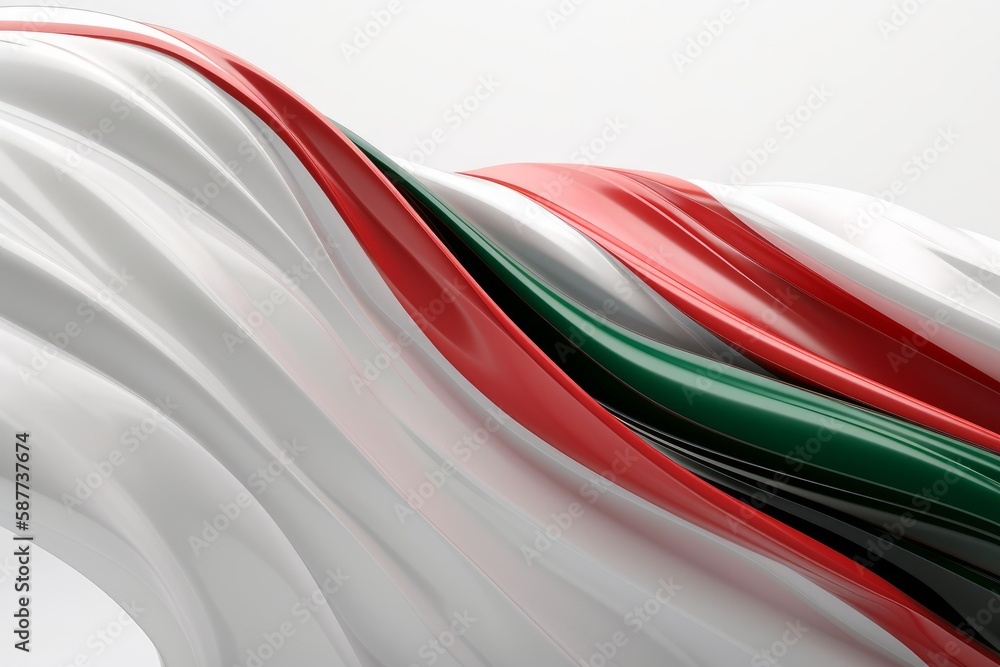 United Arab Emirates Flag Colors Close-up: Twisted Waves & Smooth ...