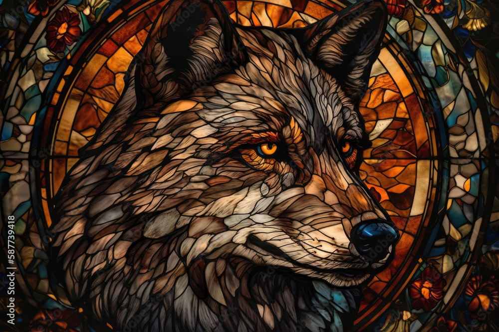 The wolf, a symbol of strength and freedom, is depicted in stunning ...