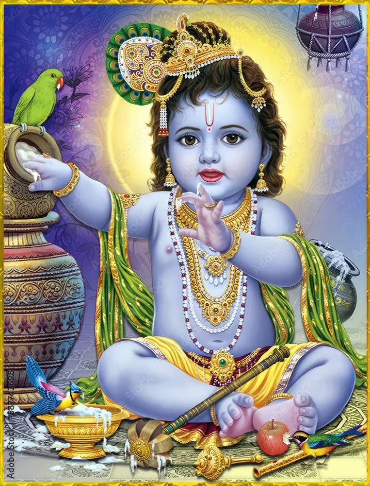 shri gopal krishna hinduism culture mythology illustration Stock ...