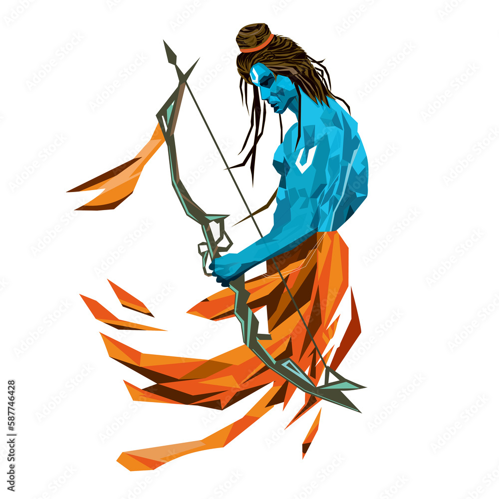 VECTOR OF LORD SHREE RAM WITH BLUE COLOR AND ORANGE Stock Illustration ...