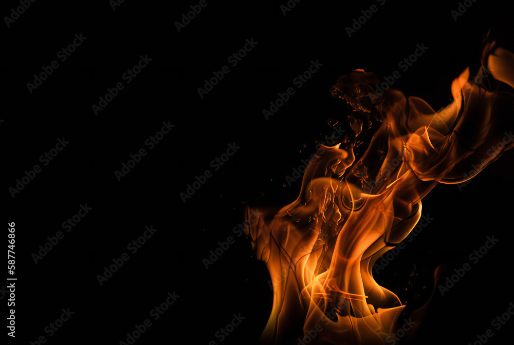fire on black background,ai generated Stock Illustration | Adobe Stock