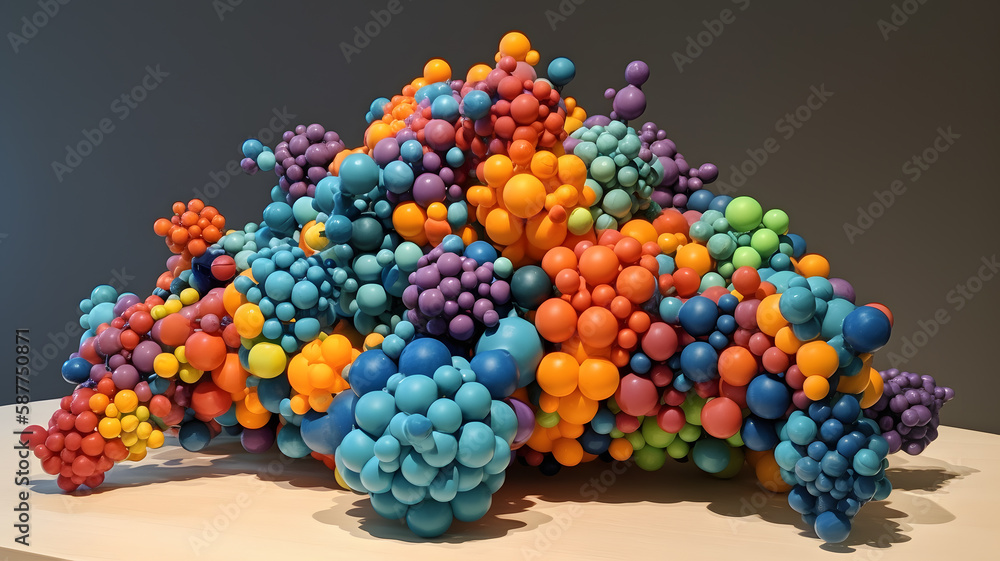 Polycount Balloon Sculpture on Abstract Positive Energy Background: A ...