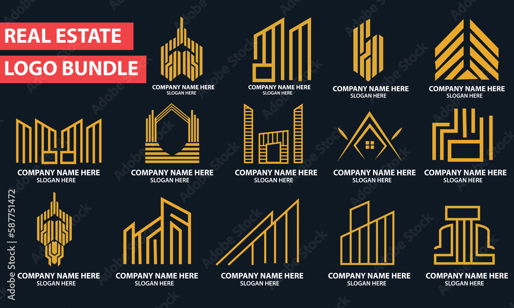 Customization Minimal Real Estate Logo and icon set templates. Property ...