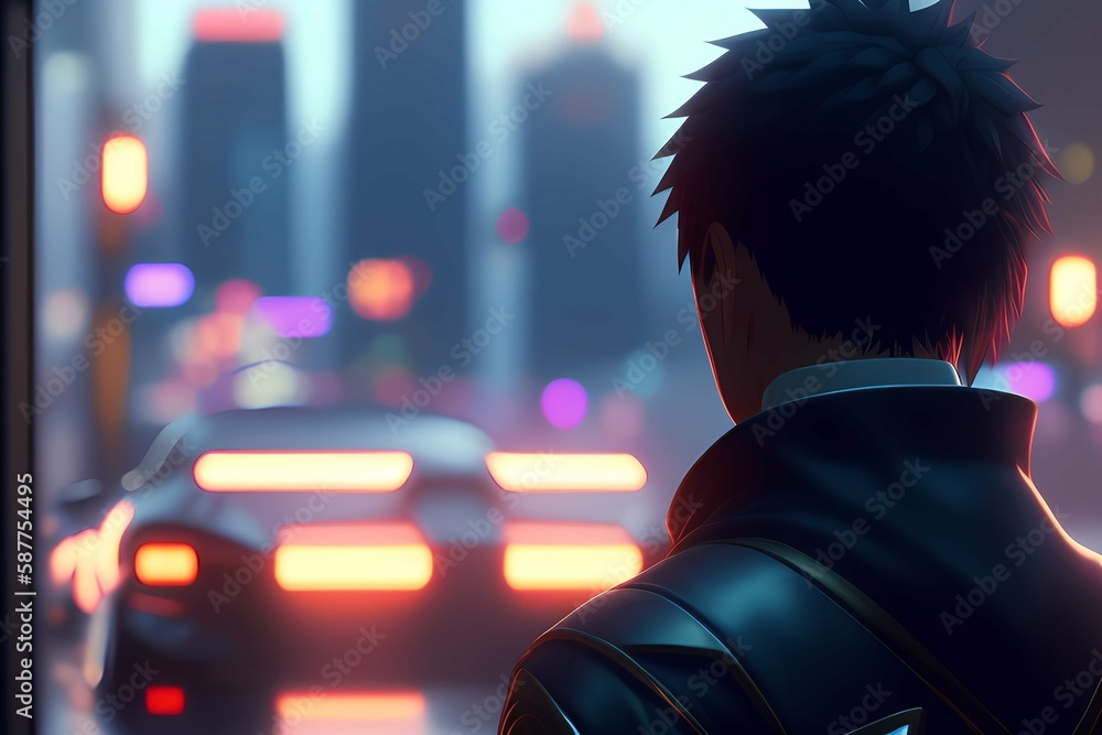 Anime Characters from Games and Cartoons Viewed From Behind. Back View ...