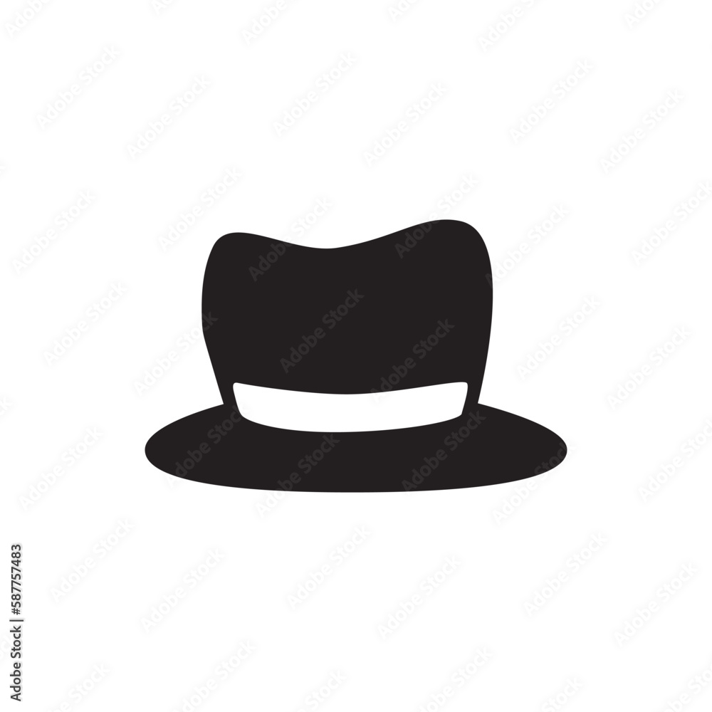 Hat vector icon, men hat flat sign design. Cowboy hat symbol pictogram ...