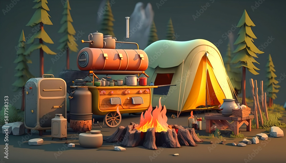 Camping 3D - Take in the breathtaking seascape from your island camping ...