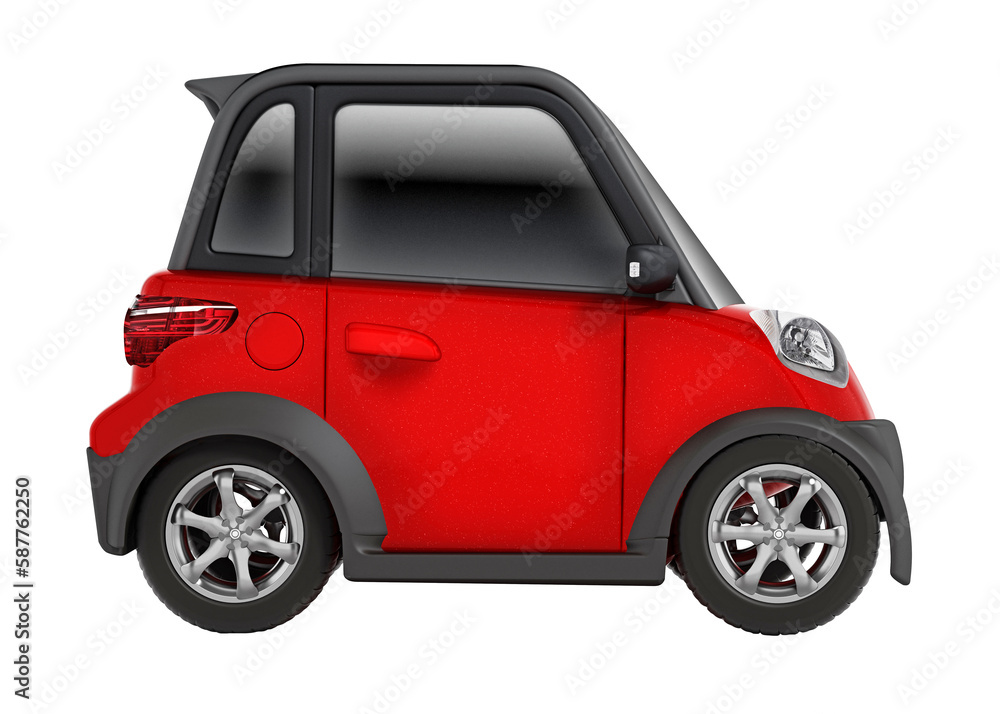 Small cute car on transparent background. 3D illustration Stock ...