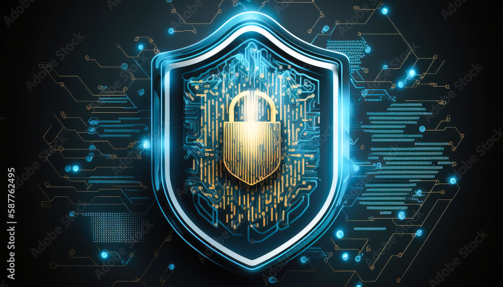 Cybersecurity And Blockchain Technology Securing Digital Transactions Ai Generated Stock