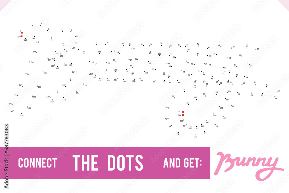 Lettering Word Bunny by dot to dot for children and adults Stock Vector ...