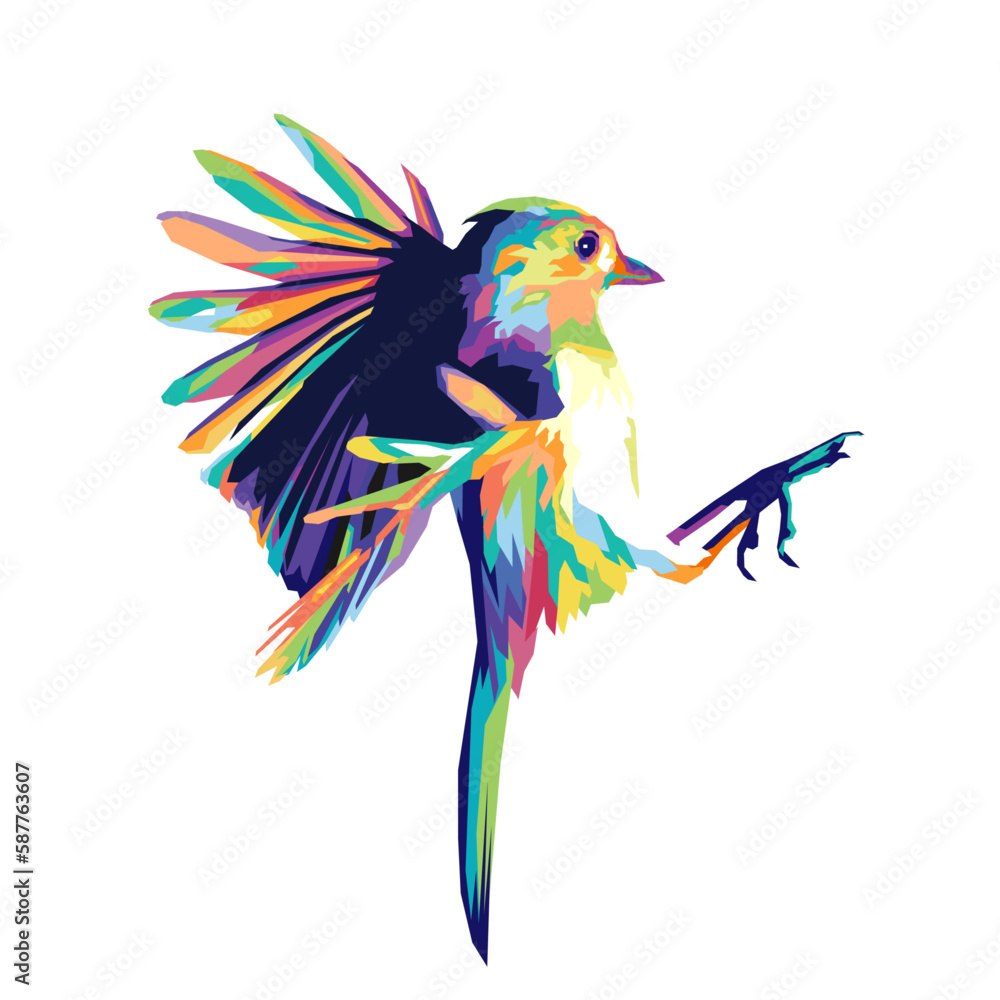 birds are flying pop art style isolated white background Stock Vector ...