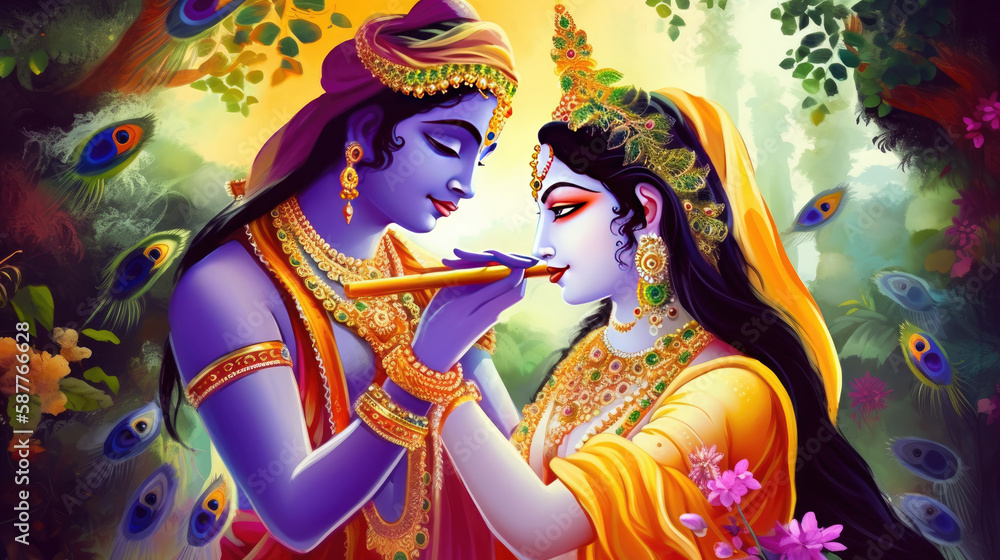 Lord Radha Krishna are known for their divine love and devotion towards ...