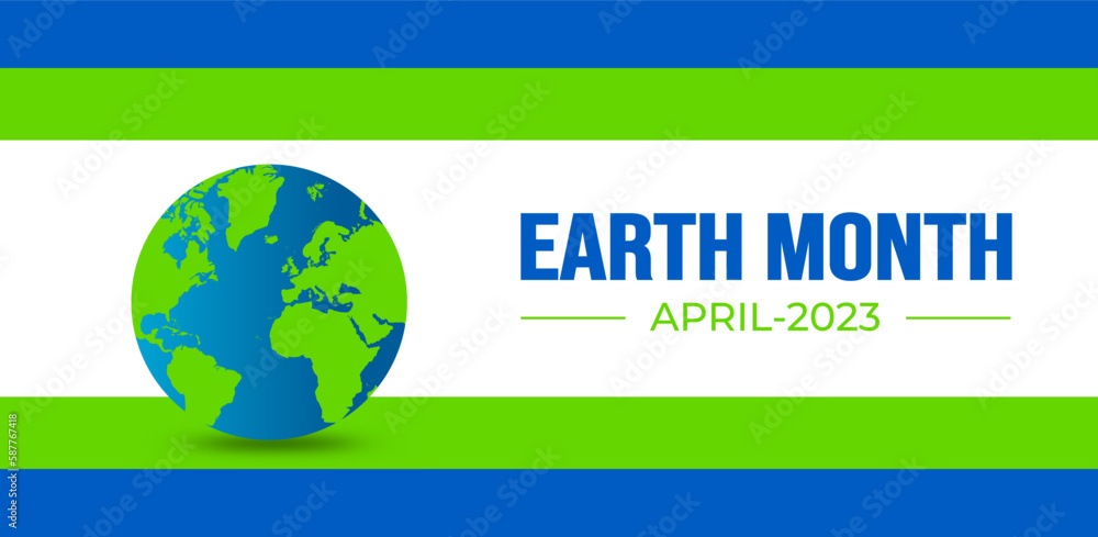 Earth Month background or banner design template celebrated in April ...