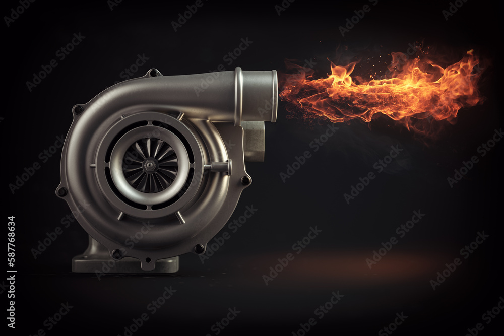 Turbocharger with fire flames. Stock Illustration | Adobe Stock