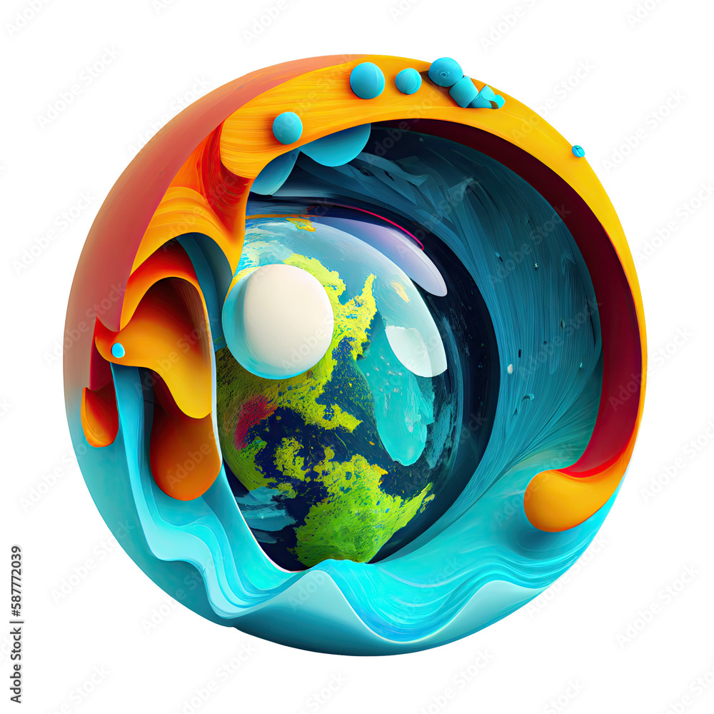 Illustrazione Stock Ozone holes on the planet, the global problem of ...