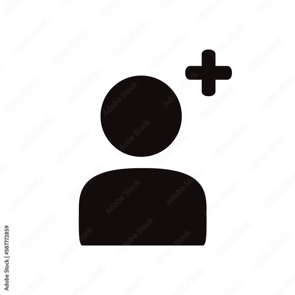 User vector icon. Add member person flat sign design. Man linear ...