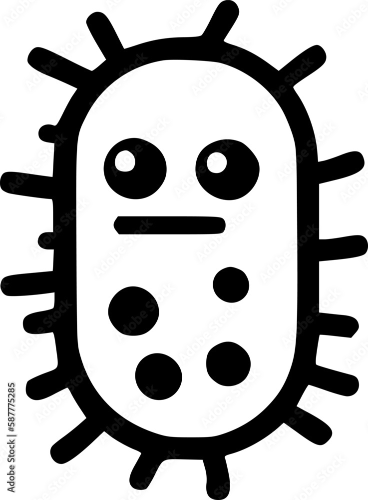 Bacteria | Black and White Vector illustration Stock Vector | Adobe Stock