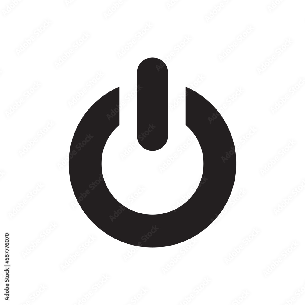 Power vector icon. Switch on off icon. Shutdown flat sign design. Power ...