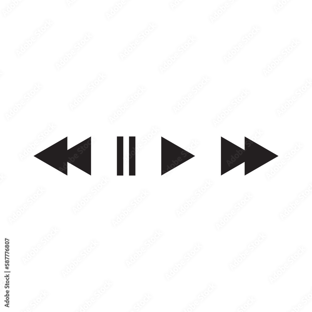 Play pause stop vector icon. Play pause stop flat sign design. Play stop paise button symbol ...